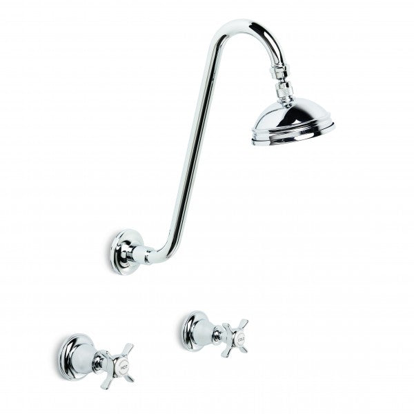 Neu England Shower Set Extended Arm with 100mm Ball Joint Rose (Cross ...