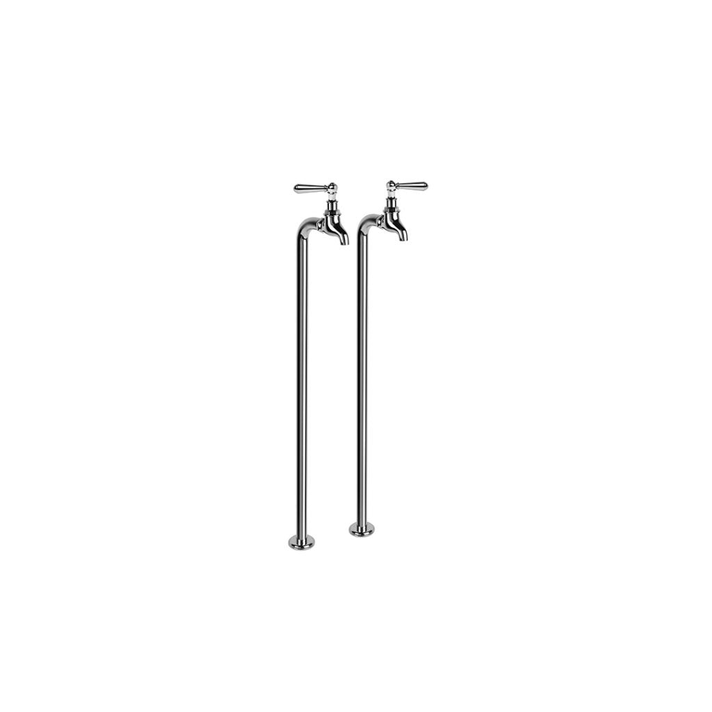 Neu England Floor Mounted Bib Taps (Chrome) – Online Bathroomware