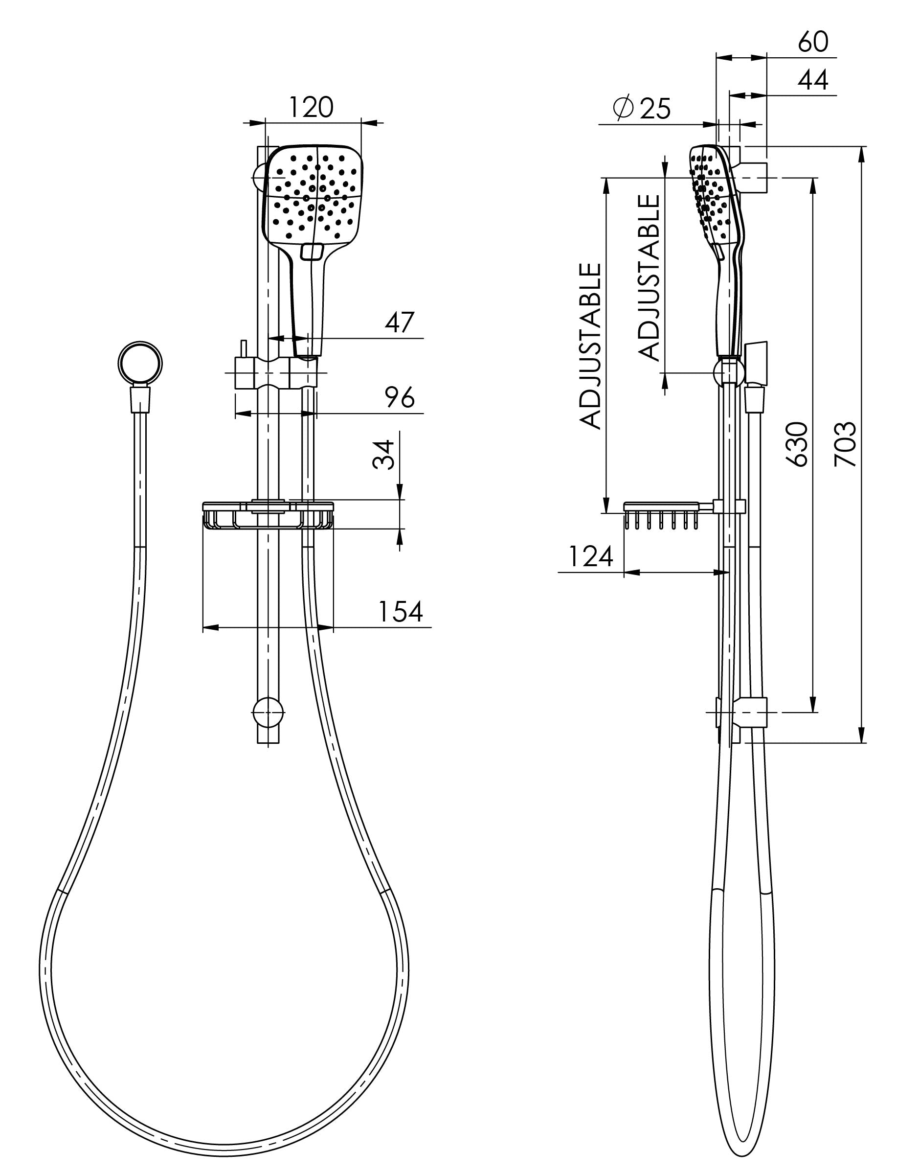 Rush Twin Shower (Chrome) | Online Bathroomware